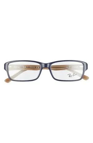 Ray-ban 54mm Rectangular Blue Light Blocking Glasses One-color