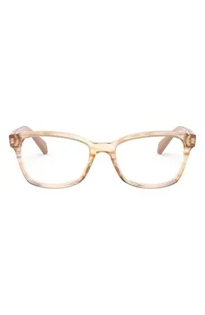Ray-ban Ray-Ban 48mm Square Eyeglasses Brown Striped