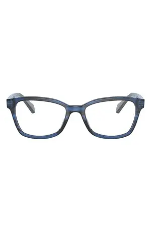 Ray-ban Ray-Ban 48mm Square Eyeglasses Striped Blue