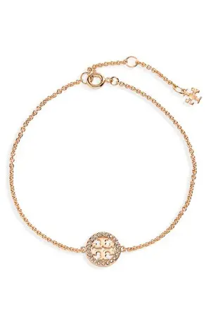 Tory Burch Delicate Icon Pavé Chain Bracelet - Tory Gold/crystal