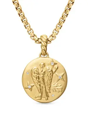 David Yurman 18k Yellow Gold Zodiac Amulet With Diamonds - Yellow Goldirgo