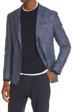 Zegna Crossover Micro Check Wool Sport Coat