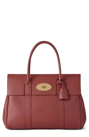 Mulberry Bayswater Grained Leather Satchel Rust