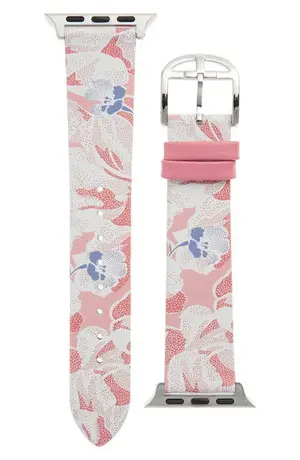 Ted Baker London Floral Leather Band For Apple Watch