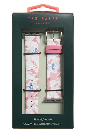 Ted Baker London Floral Leather Band For Apple Watch