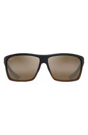Maui Jim Alenuihaha 64mm Polarized Sunglasses - Stripe Dark Brown/bronze