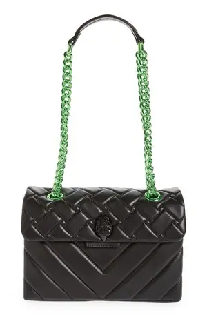 Kurt Geiger Kurt Geiger London Kensington Quilted Leather Shoulder Bag Charcoal