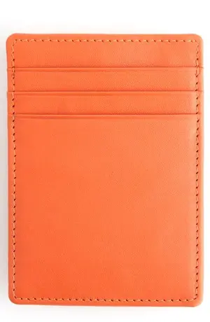 ROYCE NEW YORK Magnetic Money Clip Card Case - Burnt Orange