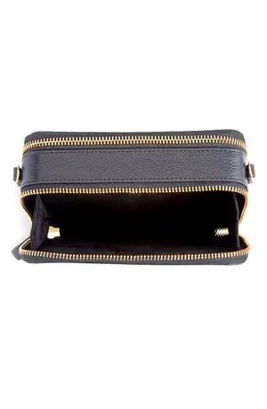 ROYCE NEW YORK Leather Crossbody Camera Bag - Black