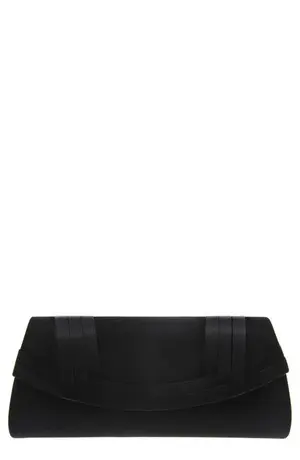 Nina Avis Pleated Classic Clutch - Black Noble Satin