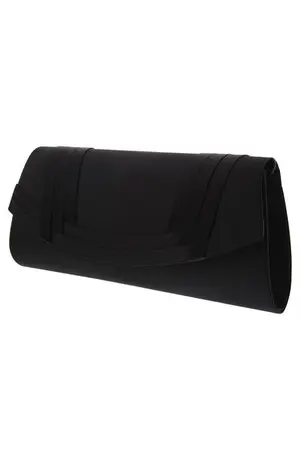 Nina Avis Pleated Classic Clutch - Black Noble Satin
