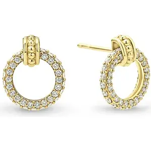 Lagos Meridian 18k Gold Circle Stud Earrings - Diamond
