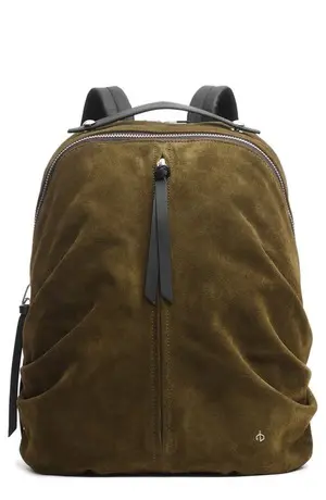Rag & Bone Leather Commuter Backpack Olive Nght Suede