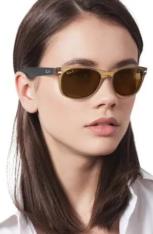 Ray-ban 55mm Rectangular Sunglasses - Honey