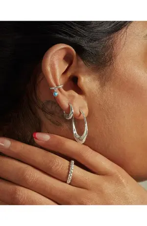 Monica Vinader Deia Huggie Hoop Earrings - Silver
