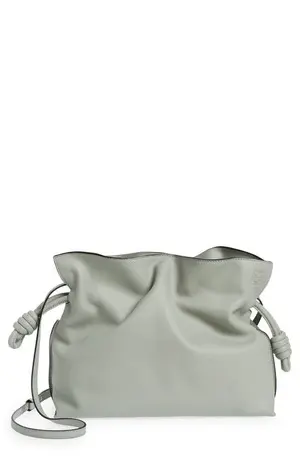 Loewe Flamenco Leather Clutch Ash Grey