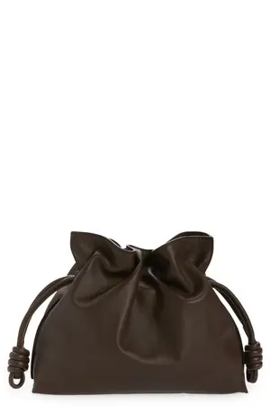 Loewe Flamenco Leather Clutch Chocolate 3606