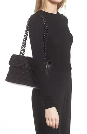 Kurt Geiger Kensington Drench Leather Shoulder Bag - Black