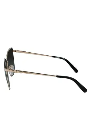 FERRAGAMO Vara 59mm Rectangular Sunglasses - Rose Gold/ Black