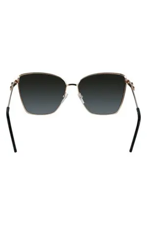 FERRAGAMO Vara 59mm Rectangular Sunglasses - Rose Gold/ Black
