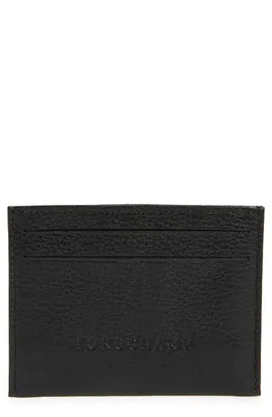 Longchamp Le Foulonné Leather Card Case - Black