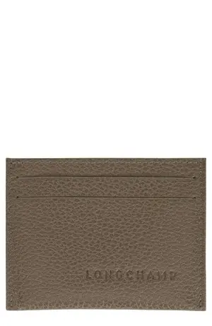 Longchamp Le Foulonné Leather Card Case - Caper