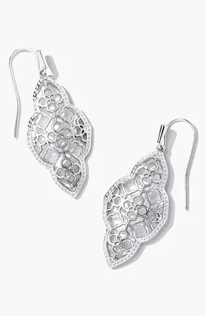 Kendra Scott Abbie Drop Earrings Rhodium Metal