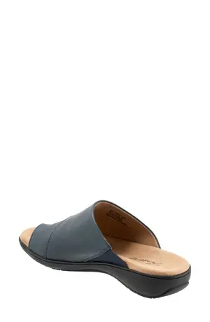 Trotters Regina Leather Slide Sandal - Navy