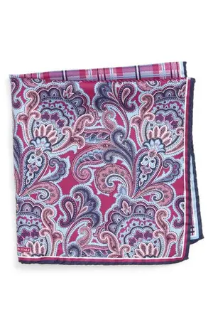 Nordstrom Shop 'three Panel' Silk Pocket Square - Pink