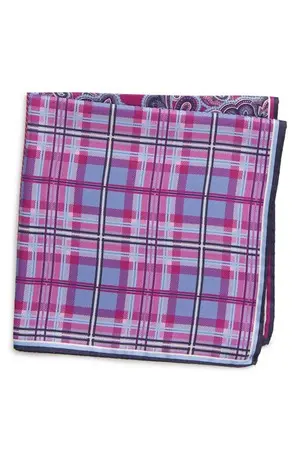 Nordstrom Shop 'three Panel' Silk Pocket Square - Pink