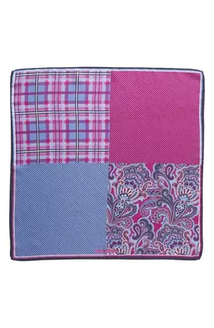 Nordstrom Shop 'three Panel' Silk Pocket Square - Pink