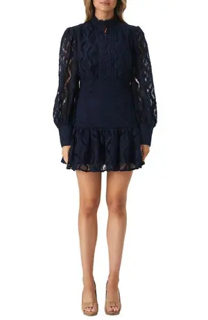 Bardot Remy Lace Mini Dress - Navy