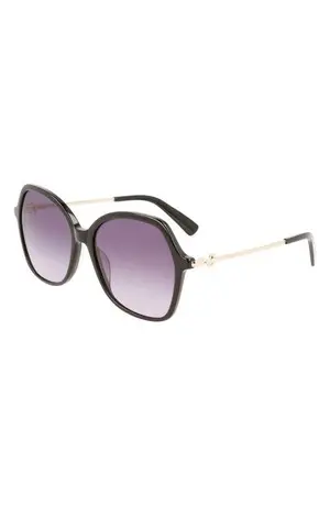 Longchamp 57mm Rectangle Sunglasses - Black