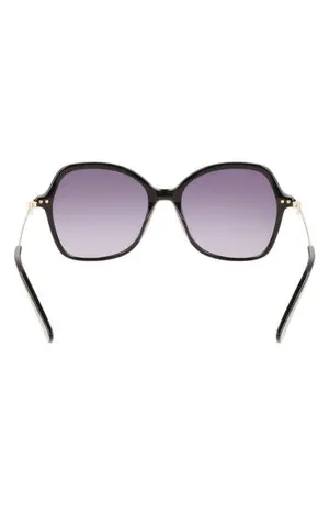 Longchamp 57mm Rectangle Sunglasses - Black