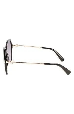 Longchamp 57mm Rectangle Sunglasses - Black