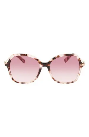 Longchamp 57mm Rectangle Sunglasses - Rose Havana