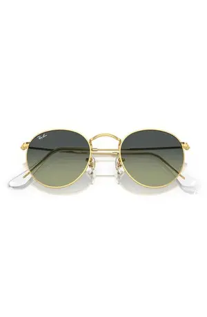 Ray-ban 47mm Round Sunglasses - Gold Flash