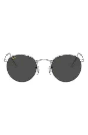 Ray-ban 47mm Round Sunglasses - Silver Gep