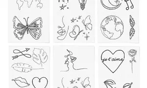 INKED BY DANI Silhouette Pack Temporary Tattoos - None