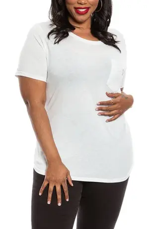 SLINK JEANS SLINK Jeans Crewneck Pocket T-shirt White