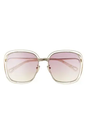 Chloé 58mm Square Sunglasses - Gold 3