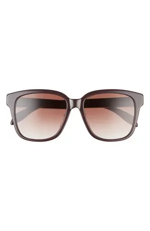 Alexander McQueen 56mm Square Sunglasses Burgundy