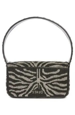 Staud Tommy Beaded Shoulder Bag - Blackwhit