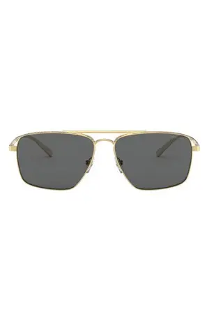 Versace 61mm Aviator Sunglasses Gold/ Grey Solid