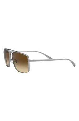 Versace 61mm Aviator Sunglasses - Gunmetal/brown Gradient