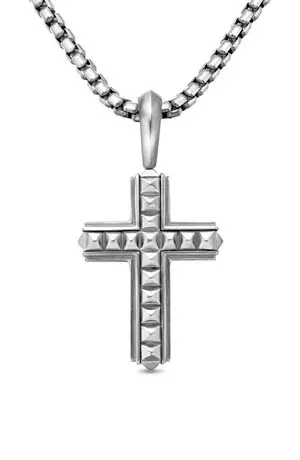 David Yurman Sterling Pyramid Cross Pendant - Silver