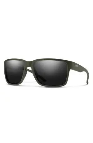 SMITH Emerge 60mm Polarized Rectangle Sunglasses - Matte Moss / Polarized Black