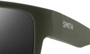 SMITH Emerge 60mm Polarized Rectangle Sunglasses - Matte Moss / Polarized Black