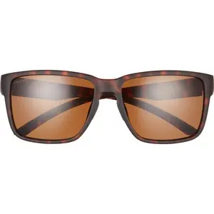 SMITH Emerge 60mm Polarized Rectangle Sunglasses - Matte Tortoise/ Brown