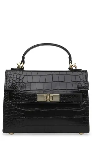 Steve Madden Dignify Croc Embossed Crossbody Bag - Black